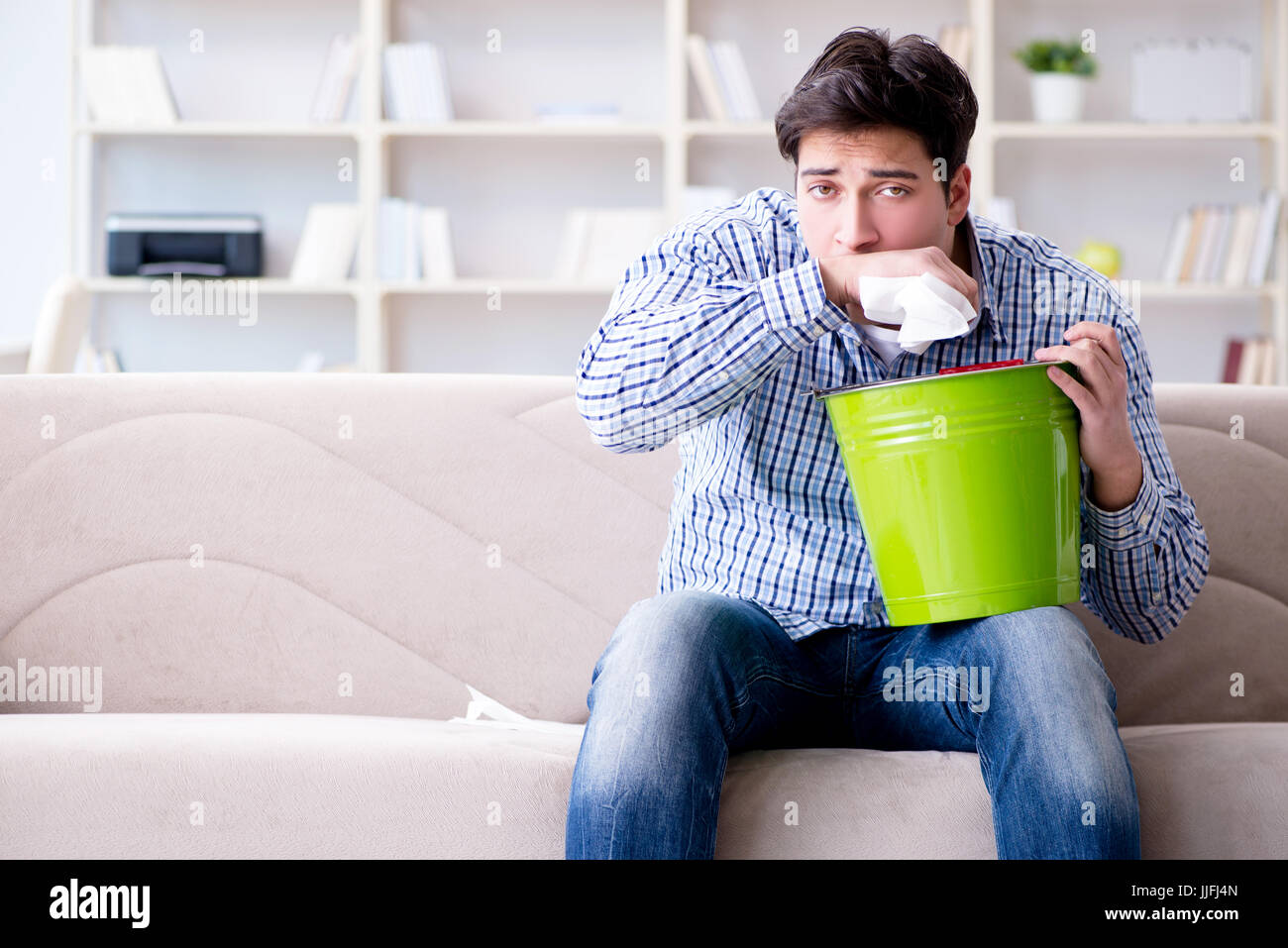 Man suffering from sick stomach and vomiting Stock Photo - Alamy