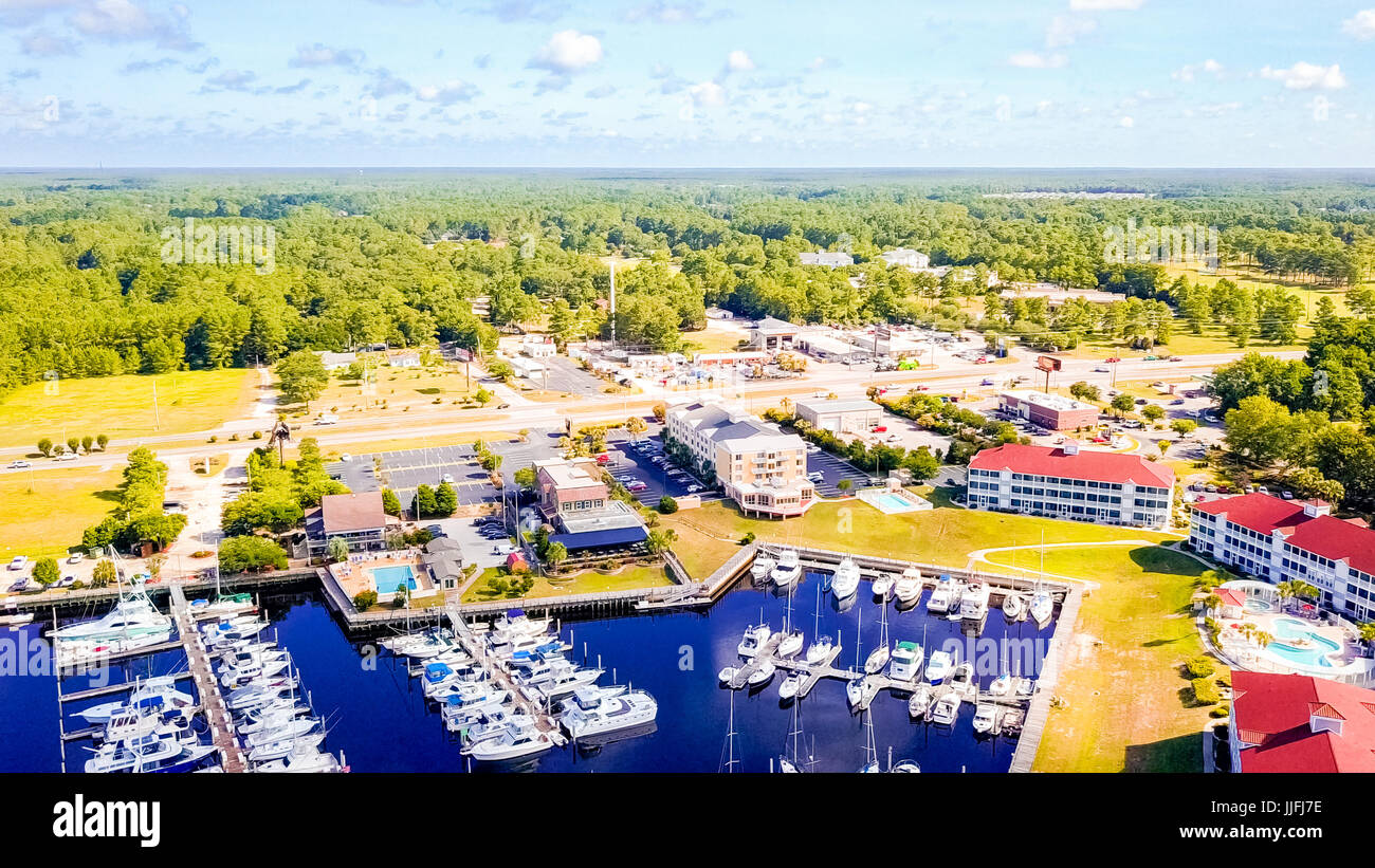 Aerial view of intercoastal marina in South Carolina Stock Photo - Alamy