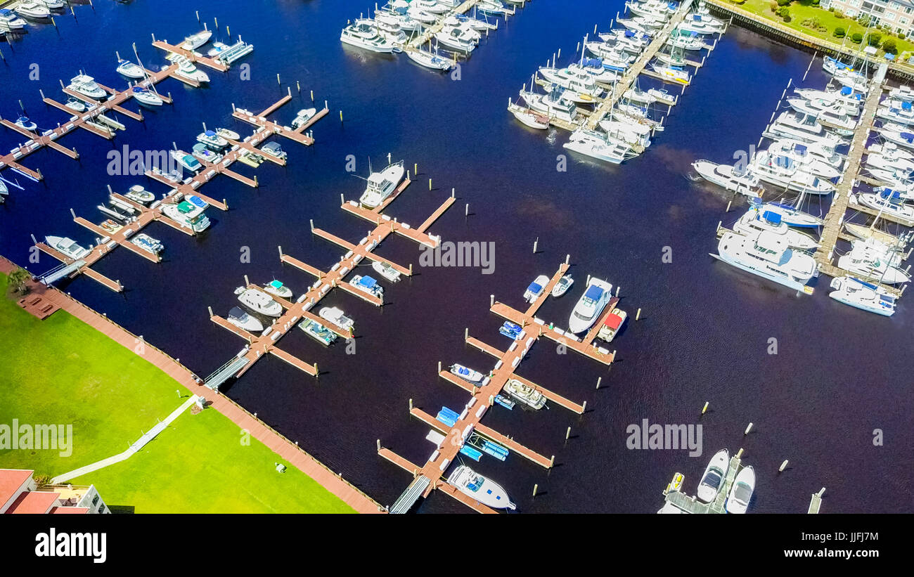 Aerial view of intercoastal marina in South Carolina Stock Photo - Alamy