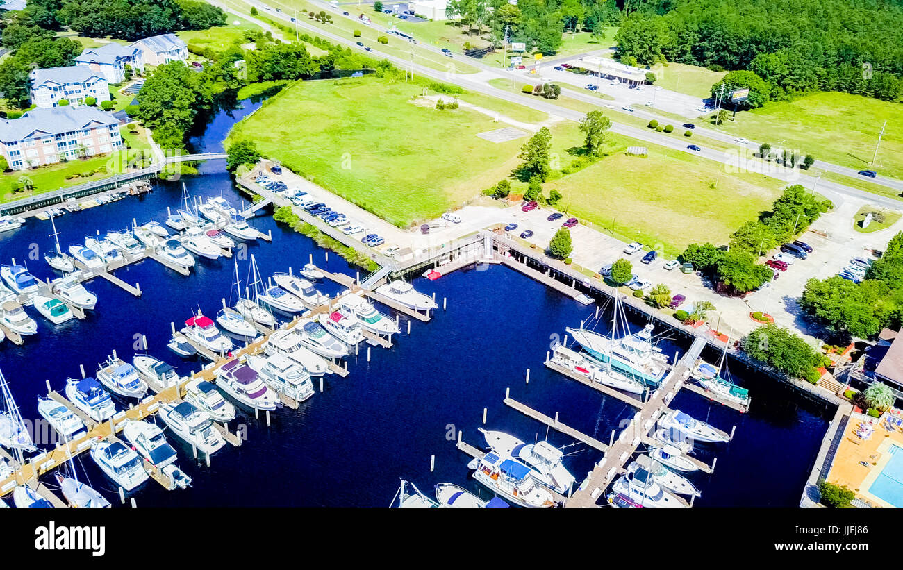 Aerial view of intercoastal marina in South Carolina Stock Photo - Alamy