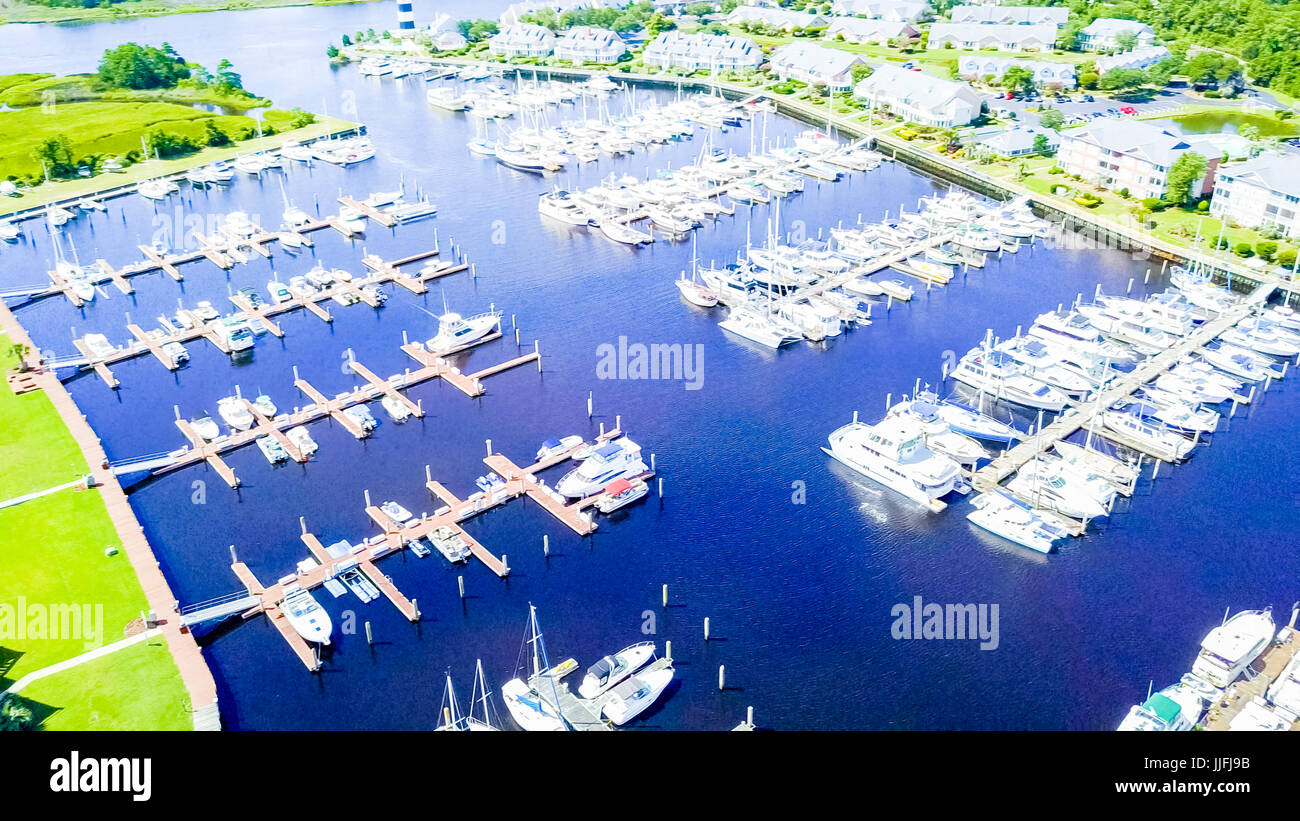Aerial view of intercoastal marina in South Carolina Stock Photo - Alamy