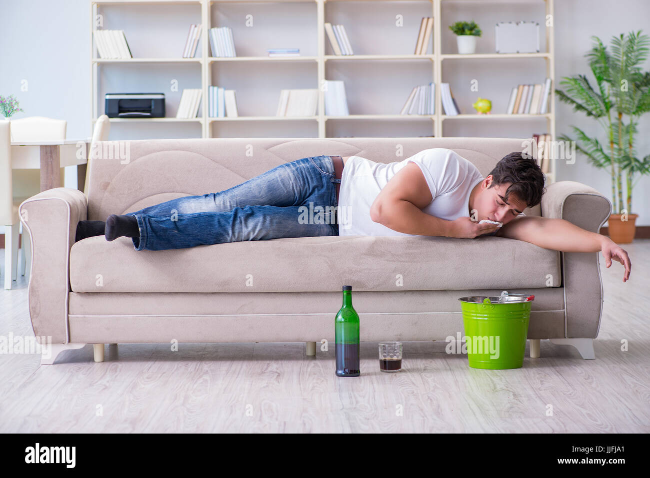 Man suffering from sick stomach and vomiting Stock Photo - Alamy