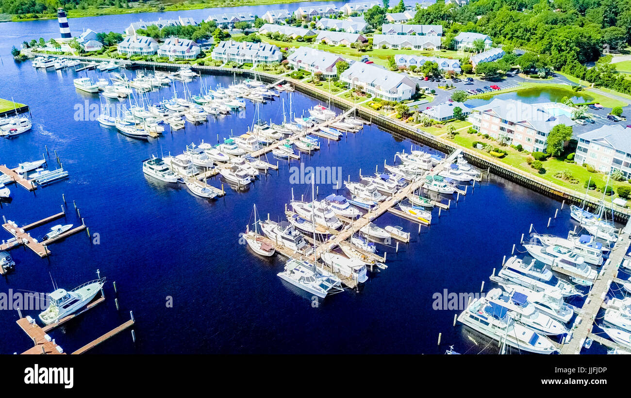 Aerial view of intercoastal marina in South Carolina Stock Photo - Alamy