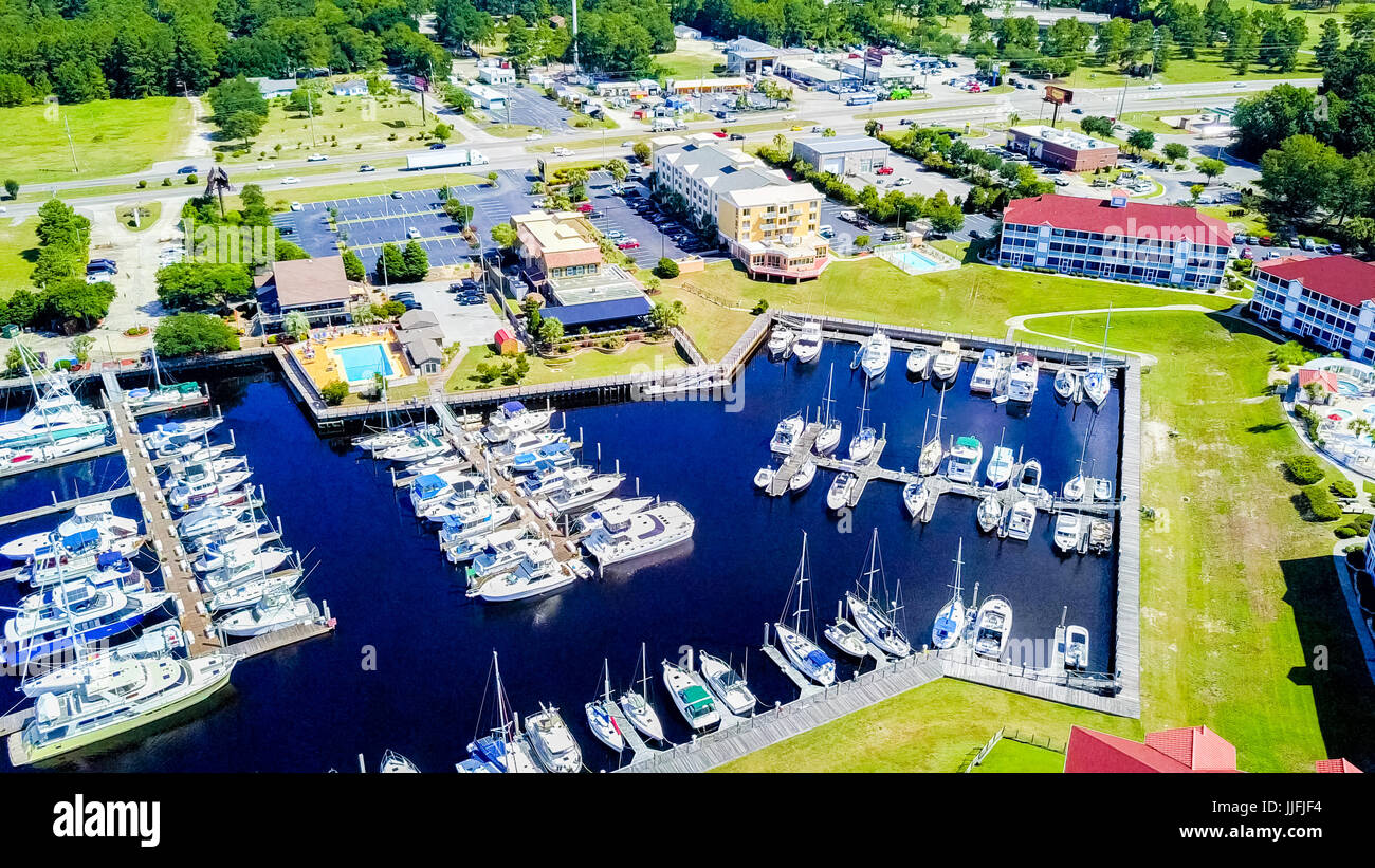 Aerial view of intercoastal marina in South Carolina Stock Photo - Alamy