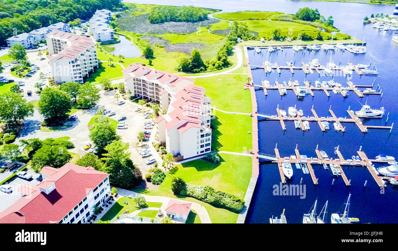 Aerial view of intercoastal marina in South Carolina Stock Photo - Alamy