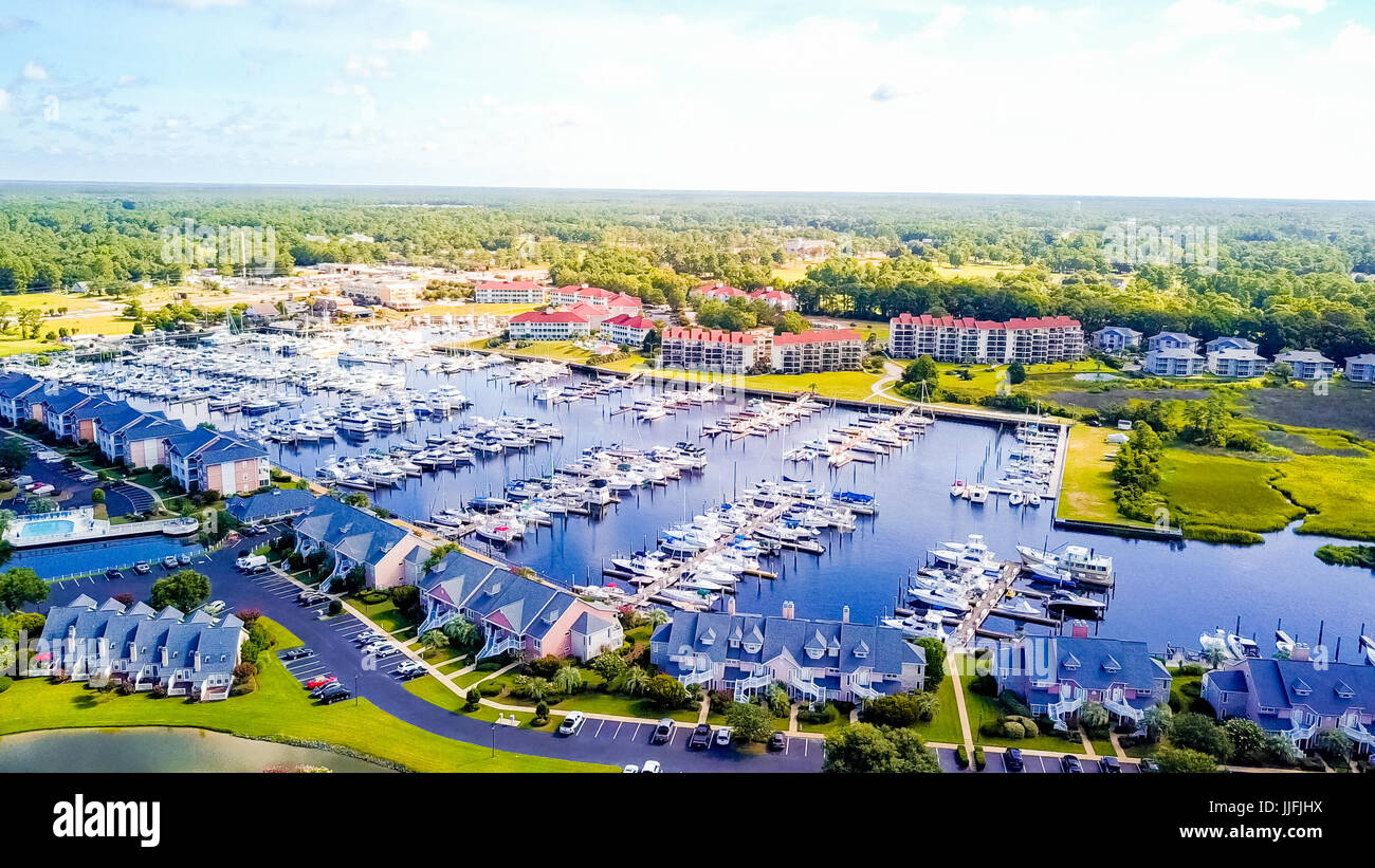 Aerial view of intercoastal marina in South Carolina Stock Photo - Alamy