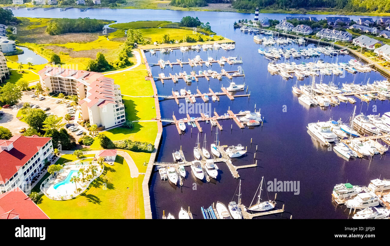 Aerial view of intercoastal marina in South Carolina Stock Photo - Alamy
