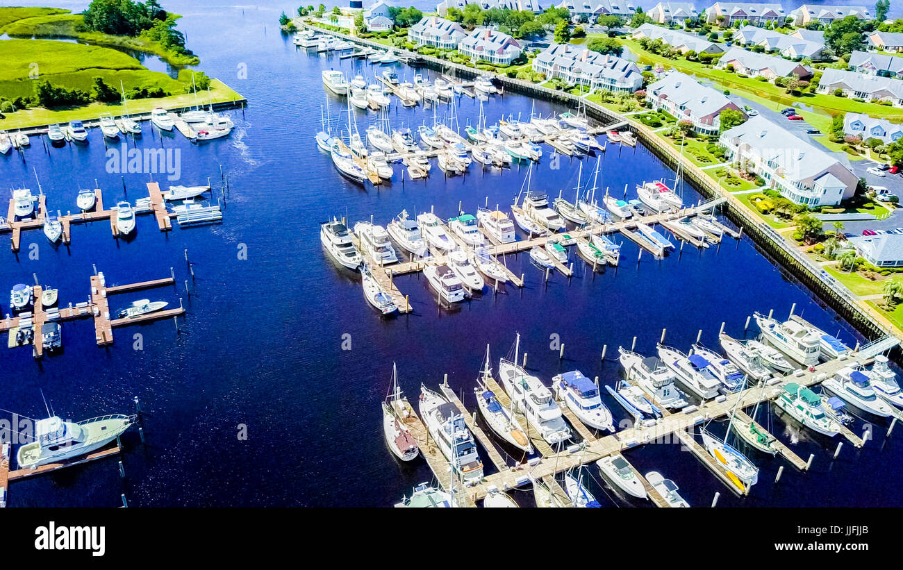 Aerial view of intercoastal marina in South Carolina Stock Photo - Alamy