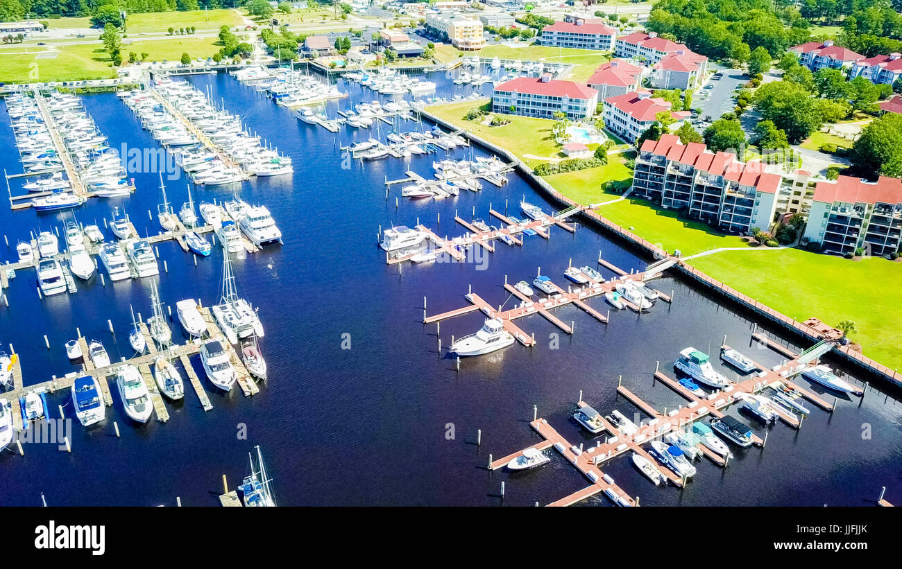 Aerial view of intercoastal marina in South Carolina Stock Photo - Alamy