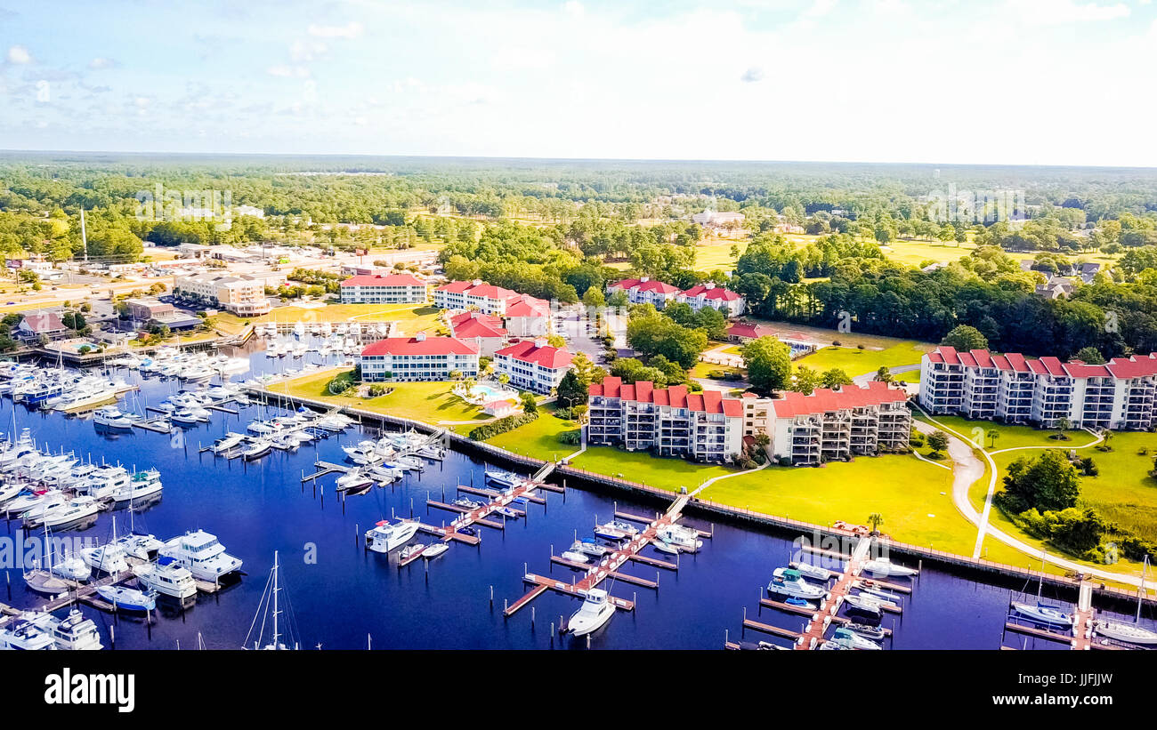 Aerial view of intercoastal marina in South Carolina Stock Photo - Alamy