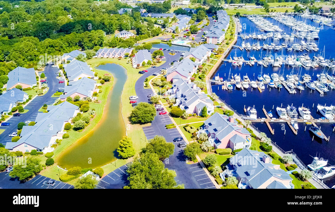 Aerial view of intercoastal marina in South Carolina Stock Photo - Alamy