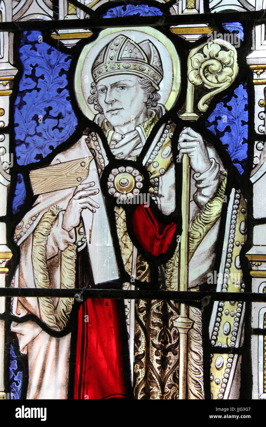 Medieval stained glass st marys church hi-res stock photography and ...