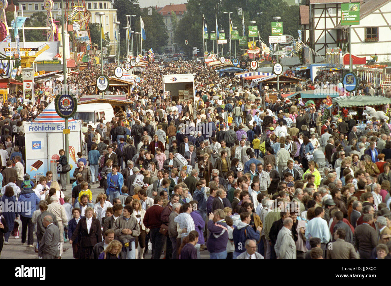 Oktoberfest in Munich in 1990. | usage worldwide Stock Photo - Alamy