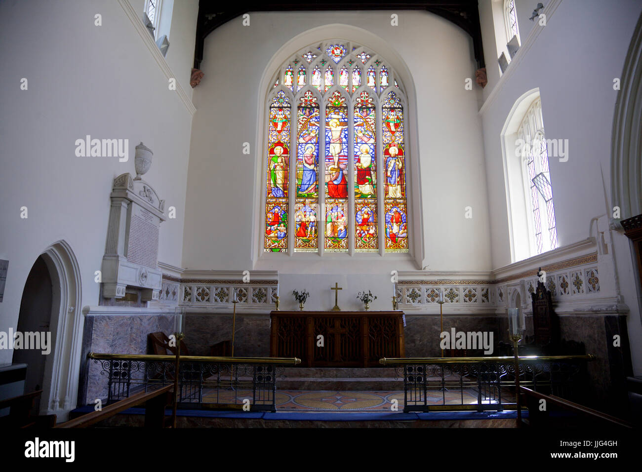 Interior of St Mary's parish church, Ware, Hertfordshire, England Stock ...