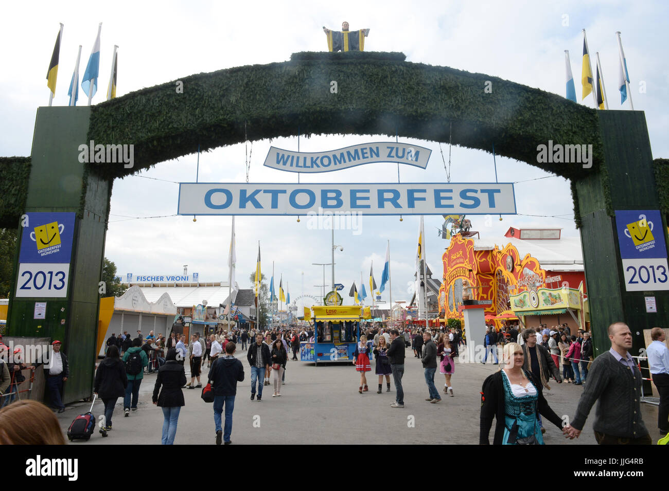 The entrance to the festival ground of the Oktoberfest is pictured in ...