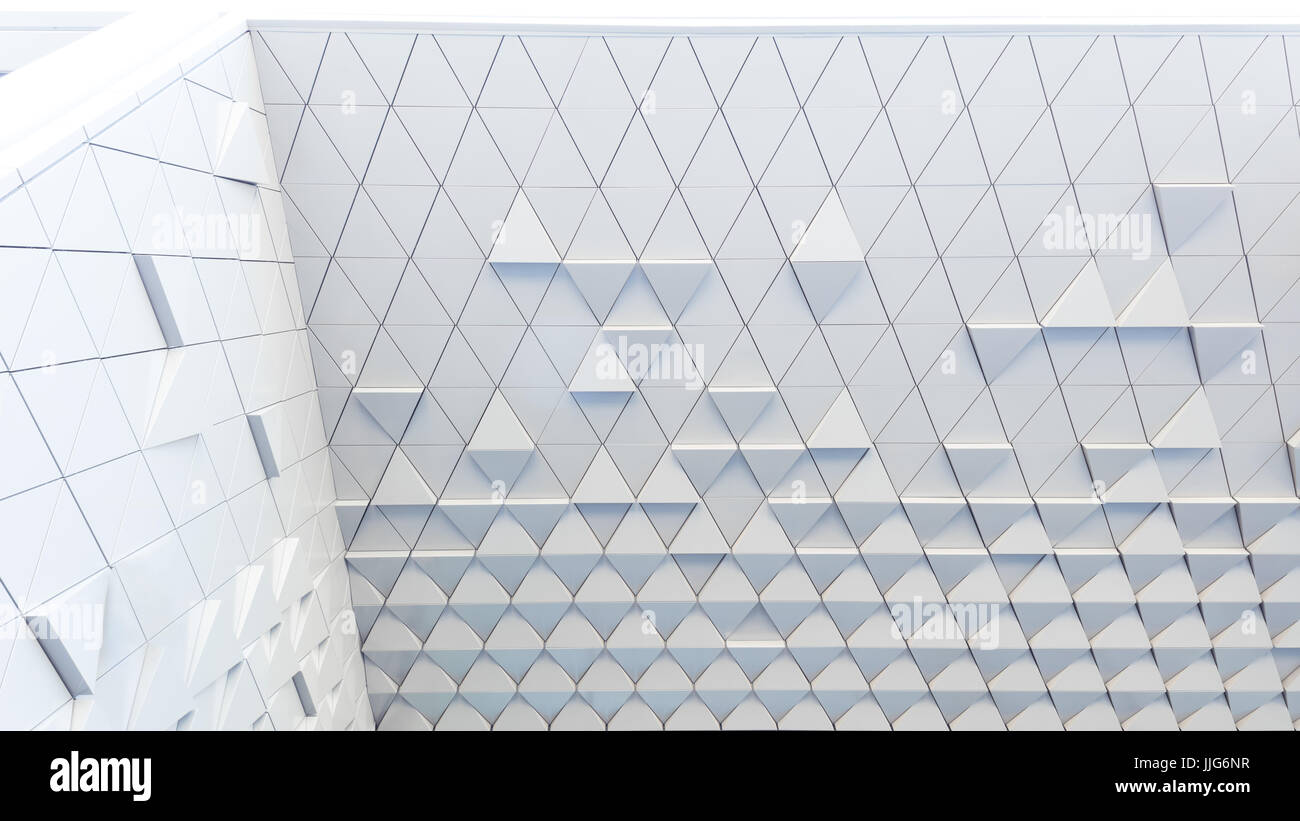 Abstract 3D illustration. modern aluminum facade of triangles Stock ...