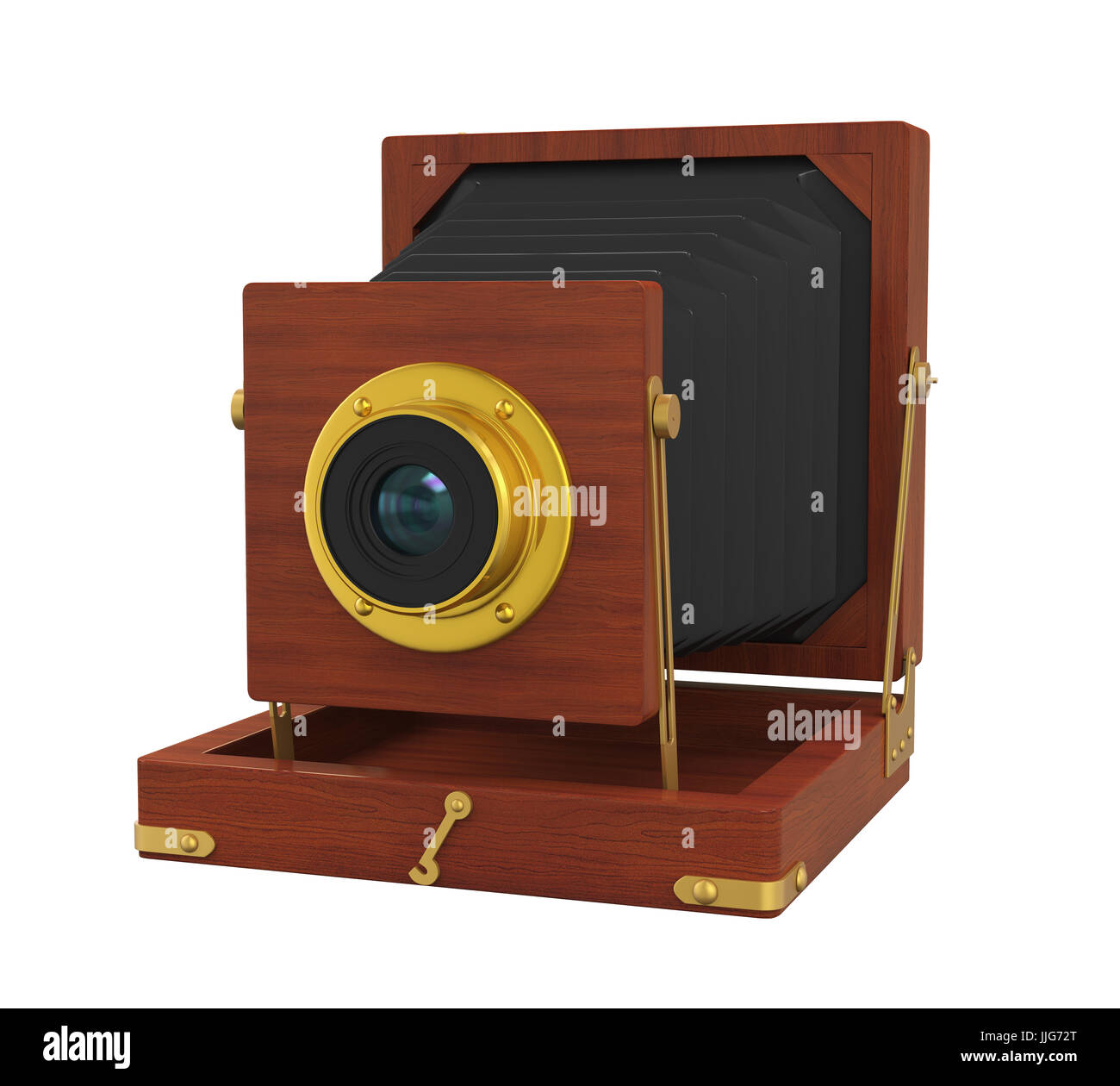 Vintage Wooden Camera Isolated Stock Photo - Alamy