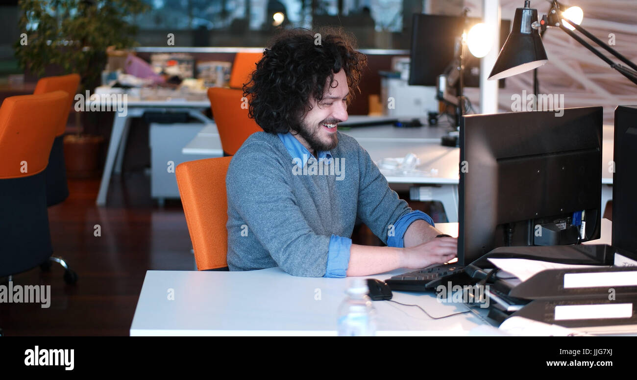 Young Entrepreneur Freelancer Working Using A computer In Coworking ...