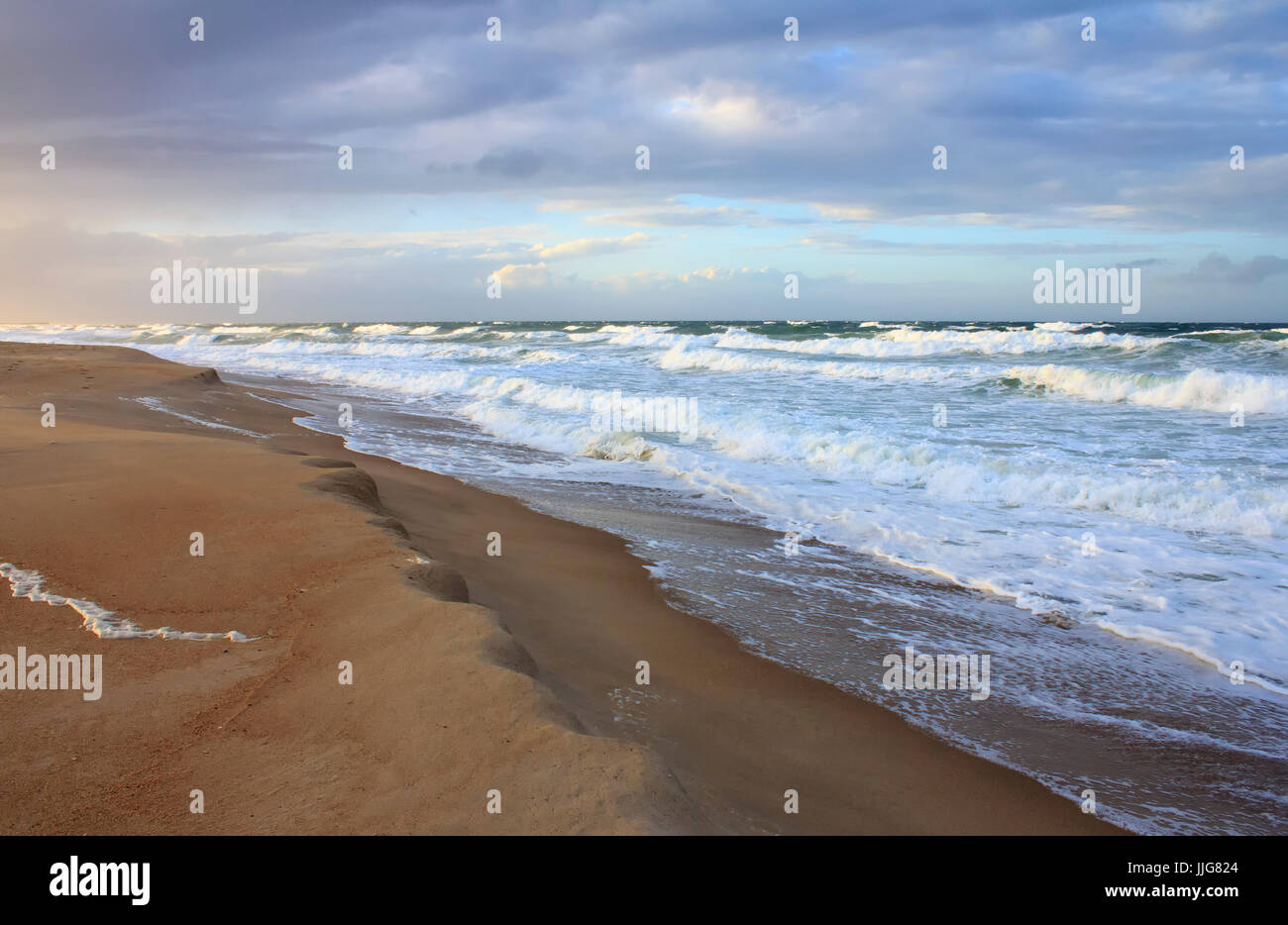 Beach erosion after storm Stock Photo - Alamy