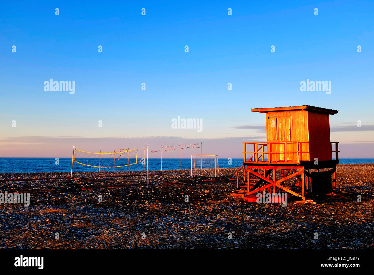 Lifeguard cabin in Batumi, Georgia Stock Photo - Alamy