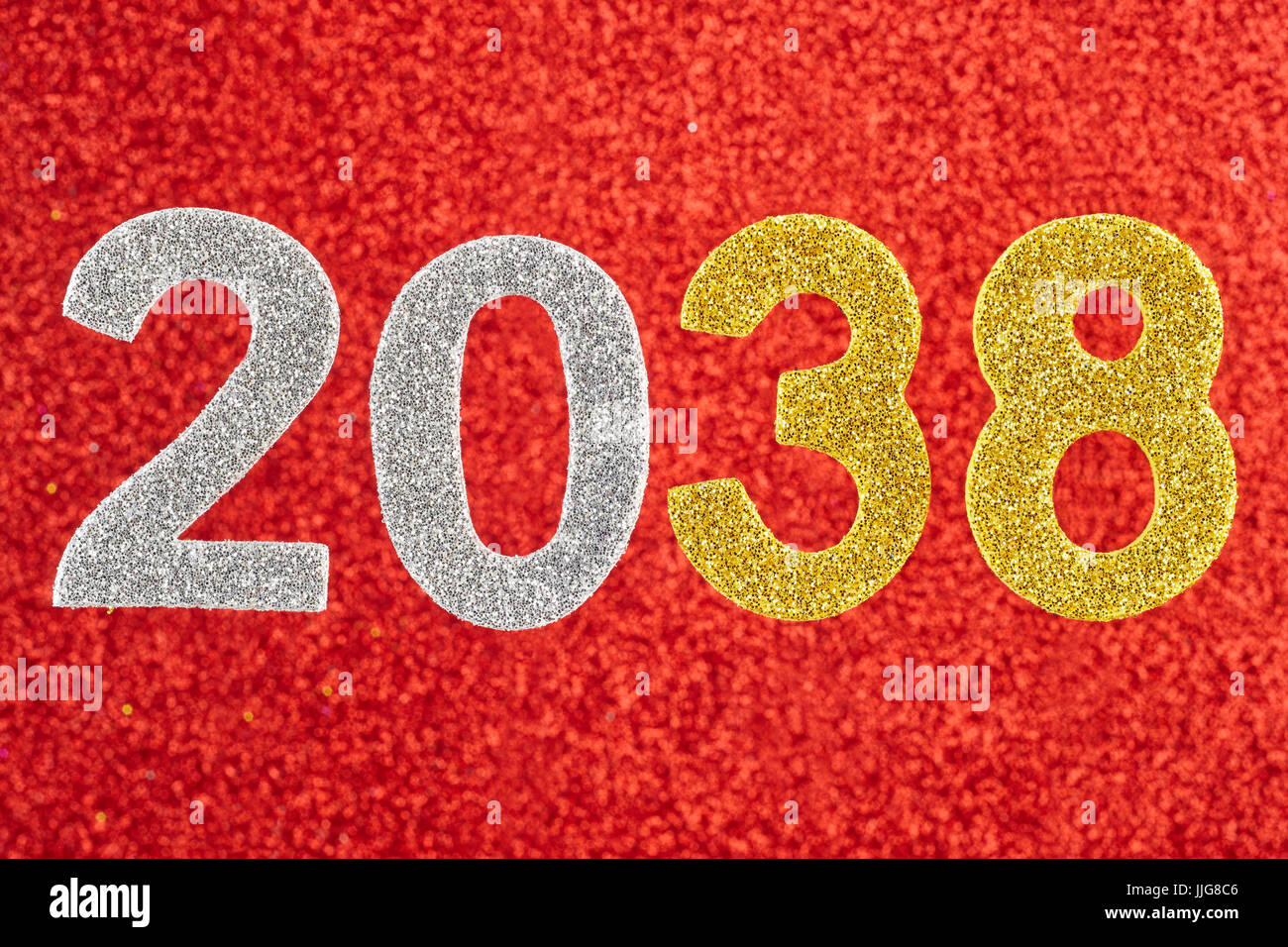 Number two thousand and thirty-eight over a red background. Anniversary ...