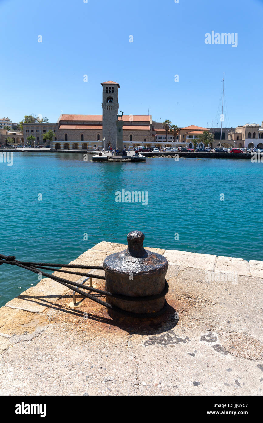 Well used Bitts at Rhodes harbour Stock Photo - Alamy