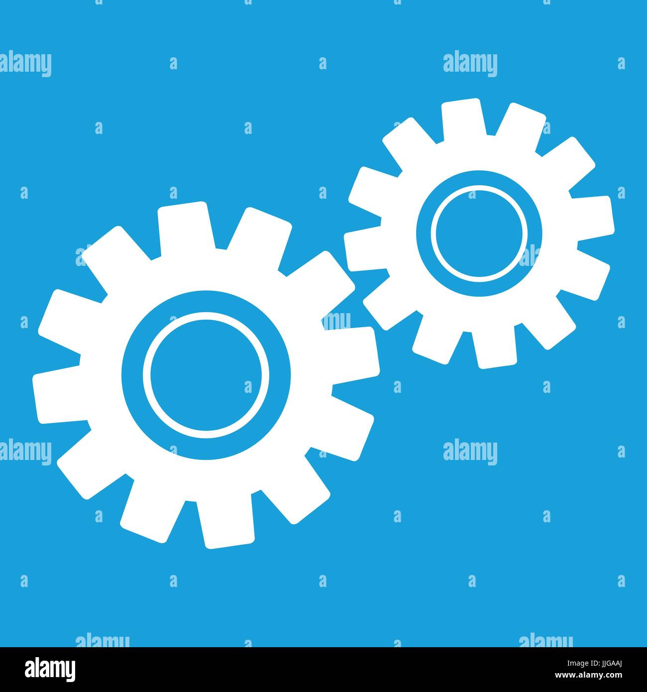 Two gears icon white Stock Vector Image & Art - Alamy