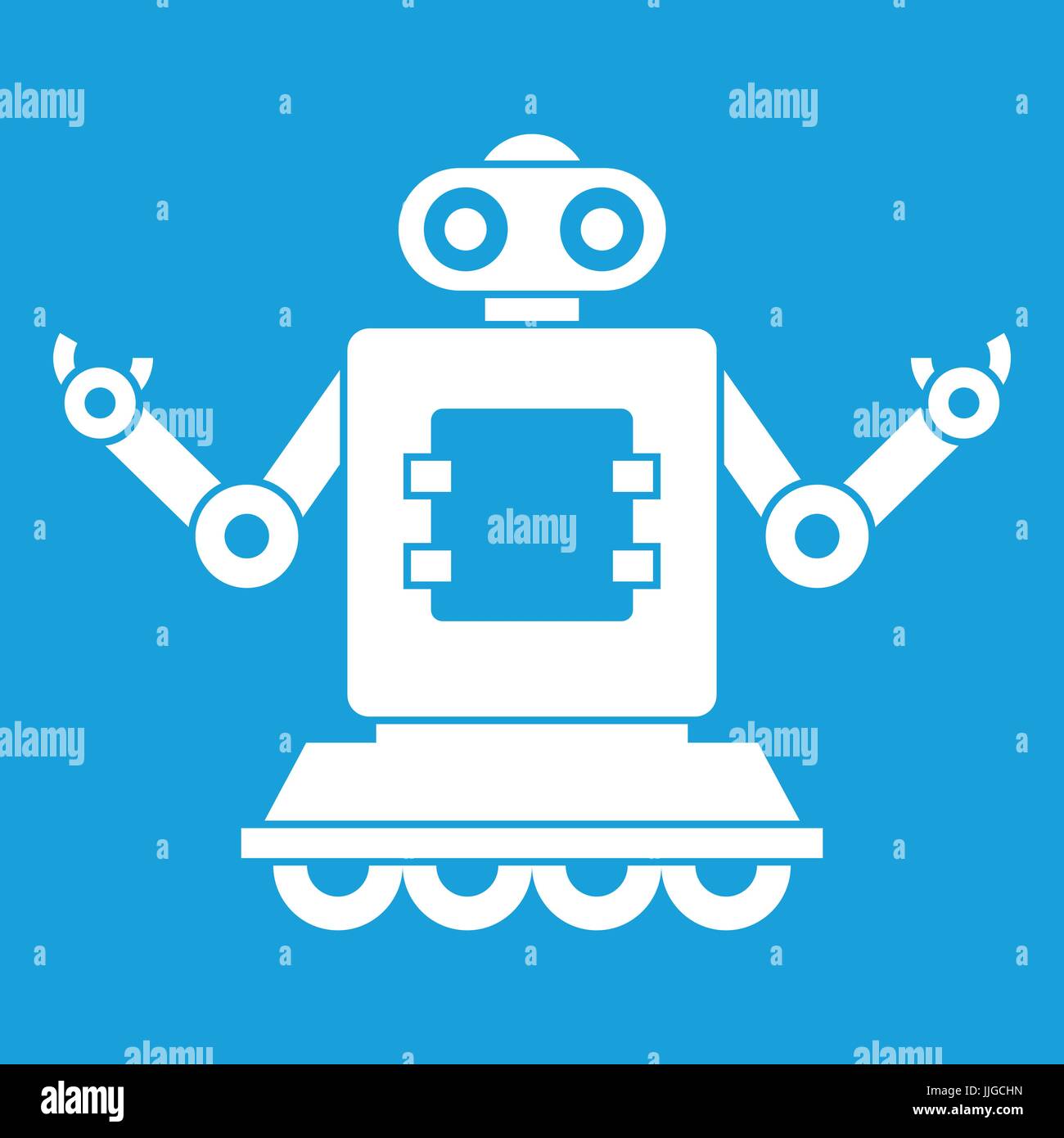 Cyborg on wheels icon white Stock Vector Image & Art - Alamy