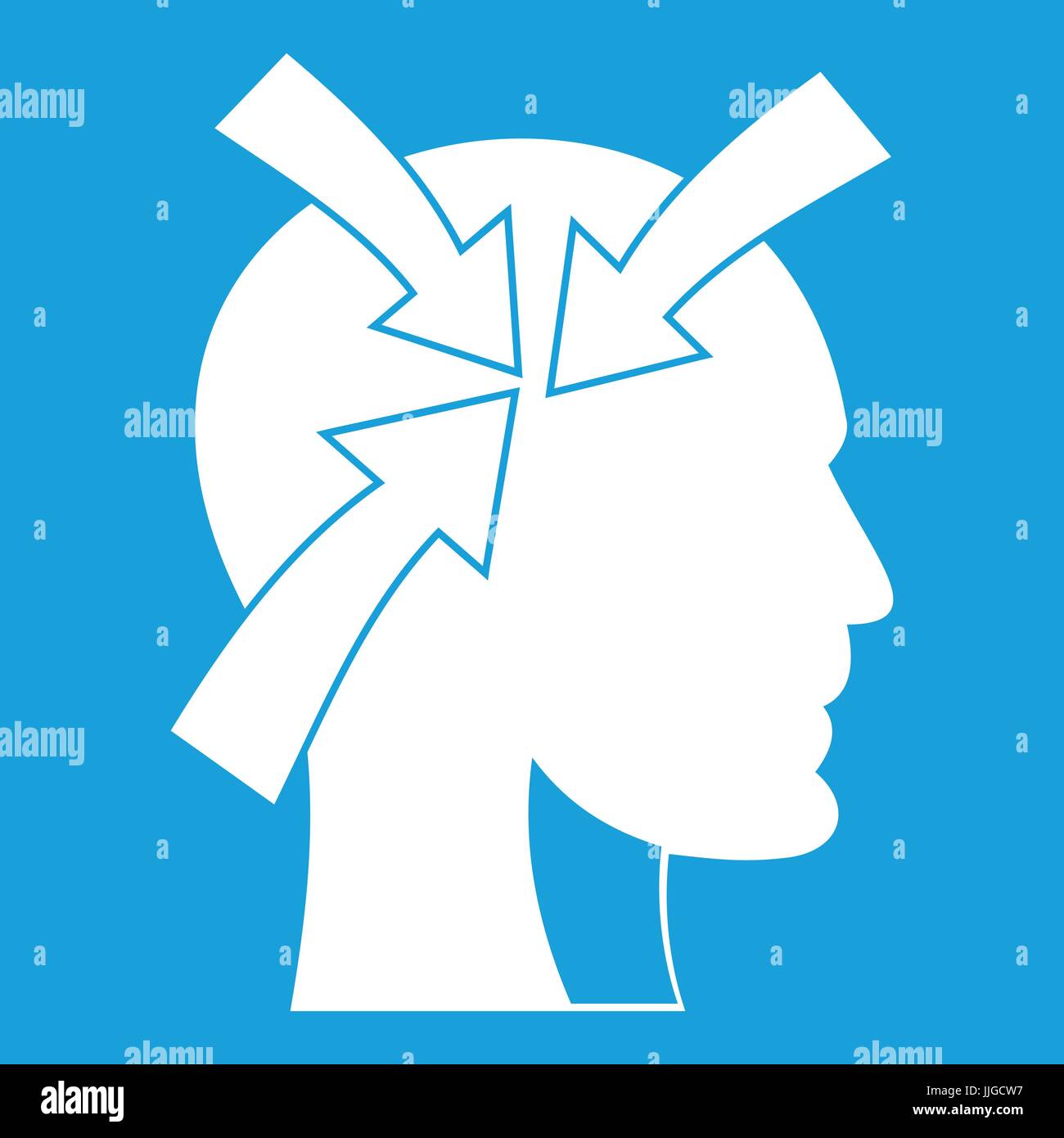 Head with arrows icon white Stock Vector Image & Art - Alamy