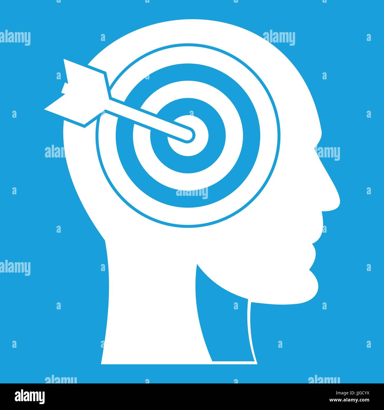 Target in human head icon white Stock Vector Image & Art - Alamy
