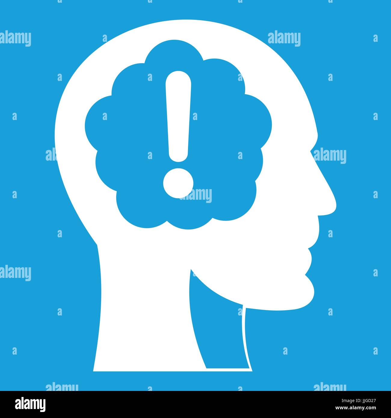 Human face exclamation mark illustration Stock Vector Images - Alamy