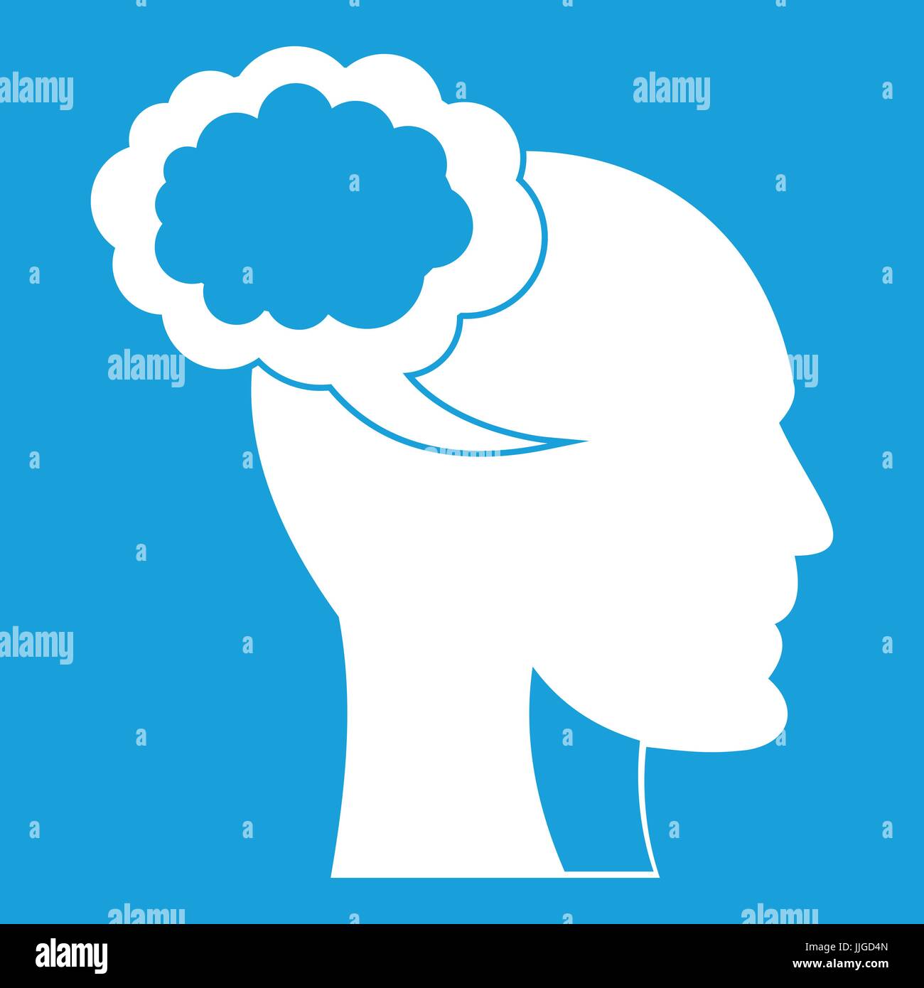 Speech bubble with human head icon white Stock Vector Image & Art - Alamy