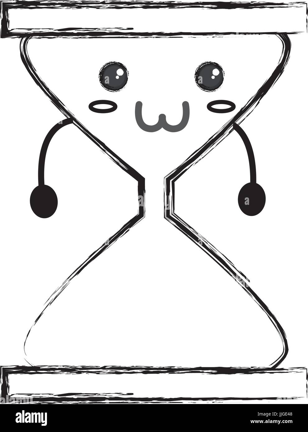 Cute hour glass kawaii icon vector illustration graphic design Stock ...