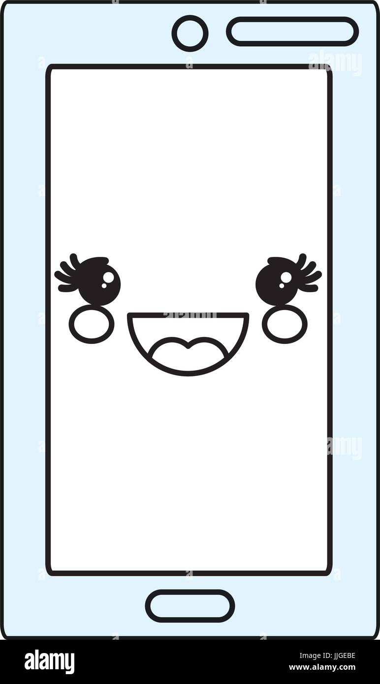 Cute smartphone kawaii Stock Vector Image & Art - Alamy
