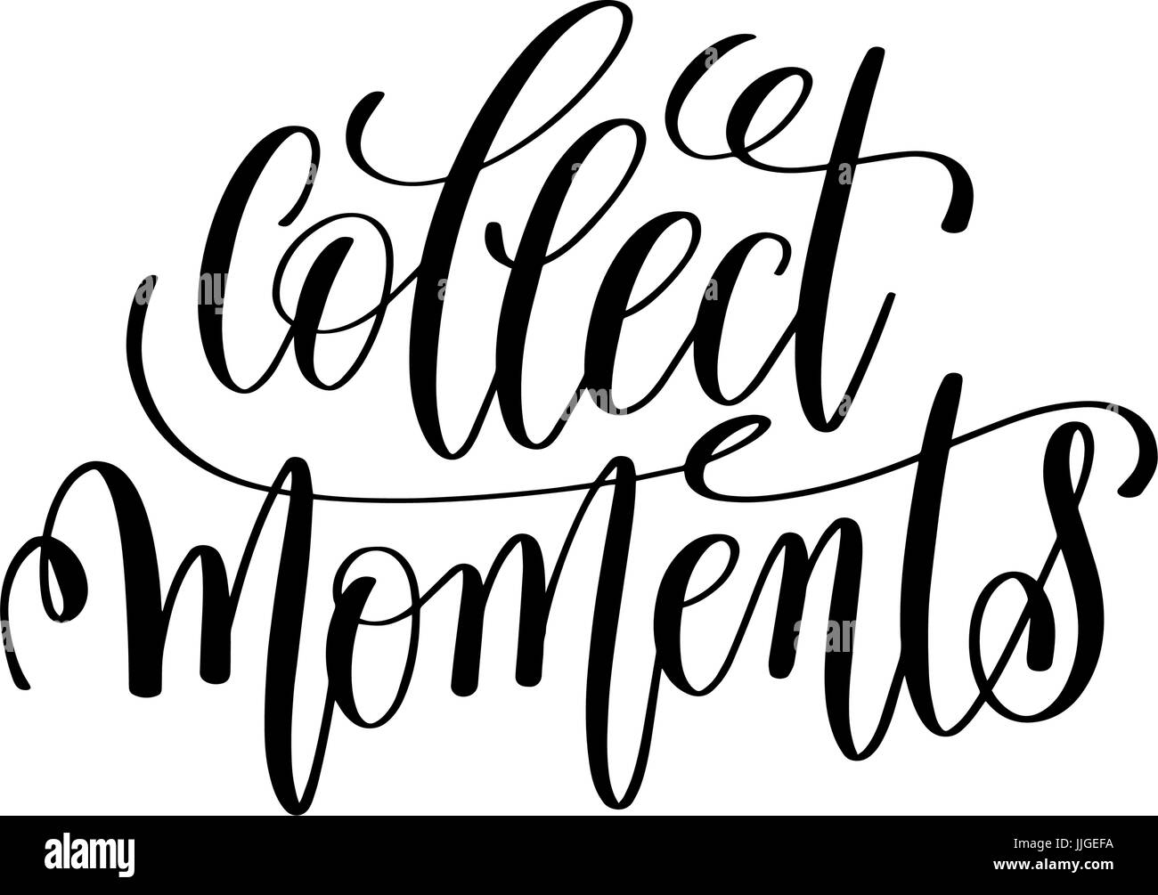 collect moment black and white hand lettering inscription Stock Vector ...