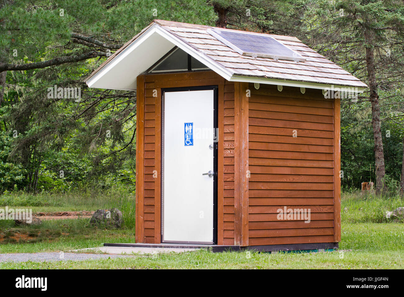 Male and Female outdoor restroom facilities with handicapped ...