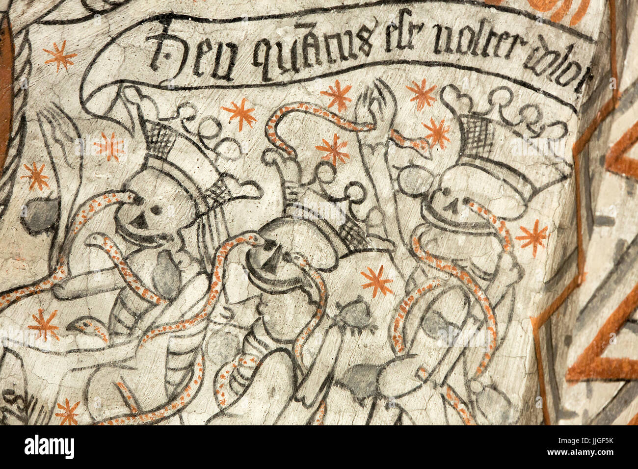 Danish medieval religious fresco in the 13th century Gothic style Tuse ...