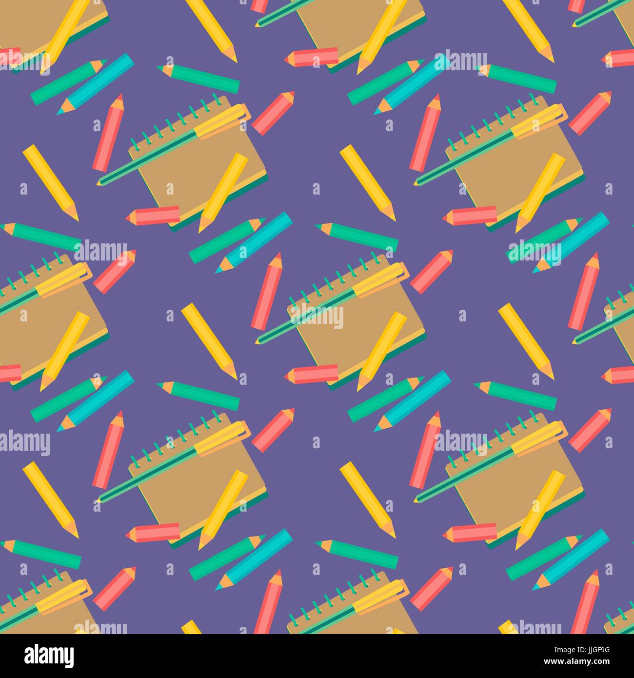 Seamless pattern. Red, blue, yellow pens Stock Vector Image & Art - Alamy