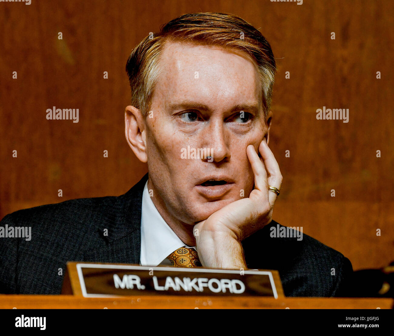 Senator James Lankford Republican from Oklahoma listens to witness ...
