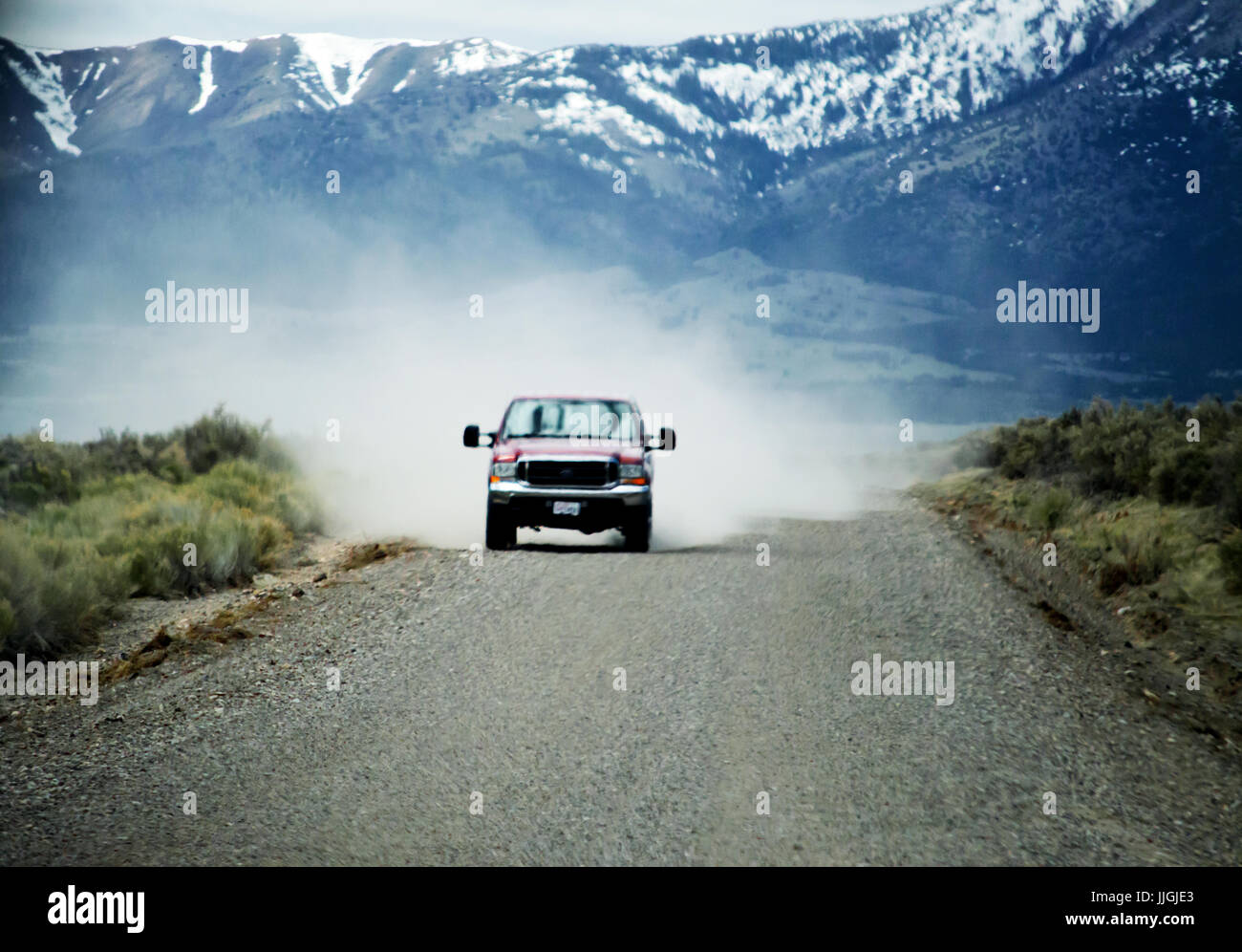 Truck Driving Down Road