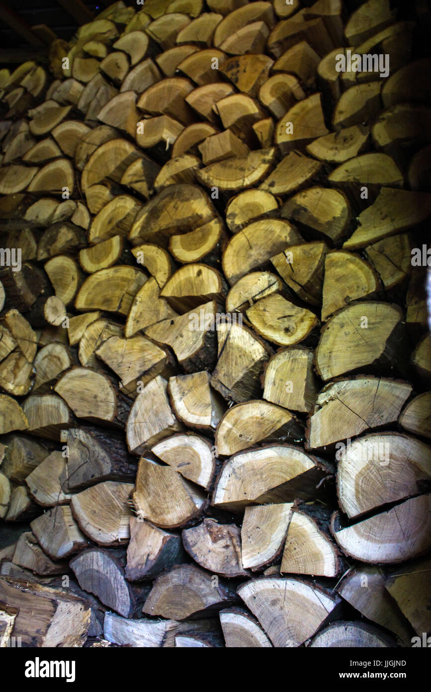 Wood section stack texture Stock Photo - Alamy