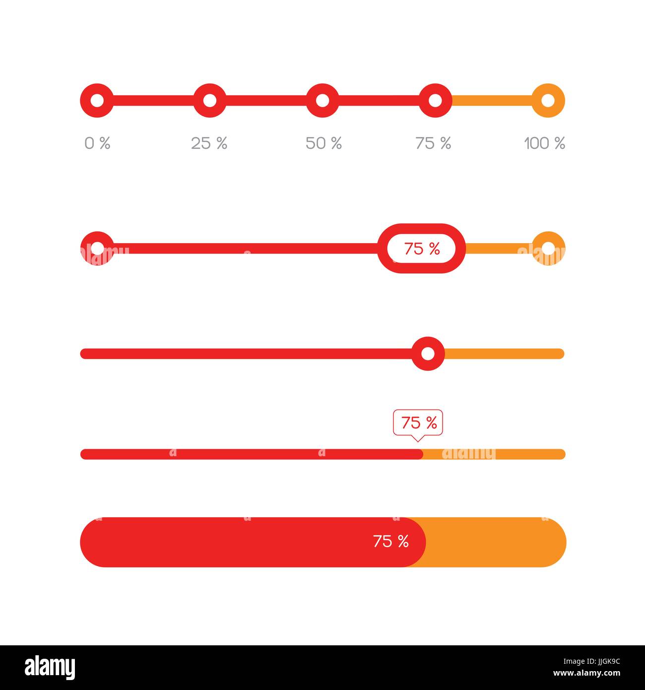 Percent progress bar set vector Stock Vector Image & Art - Alamy
