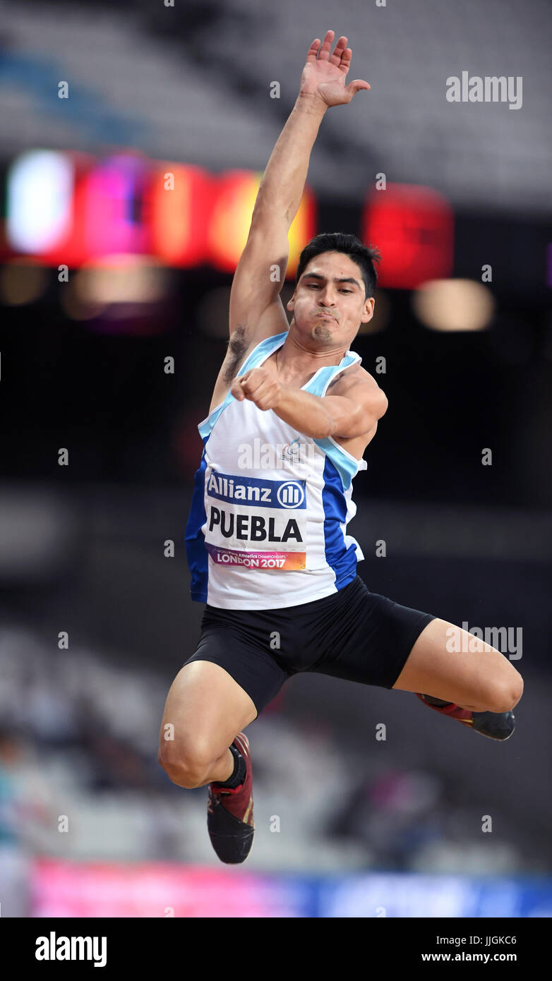 Argentina's Leonel Matias Puebla competes in the Men's Long Jump T47 ...