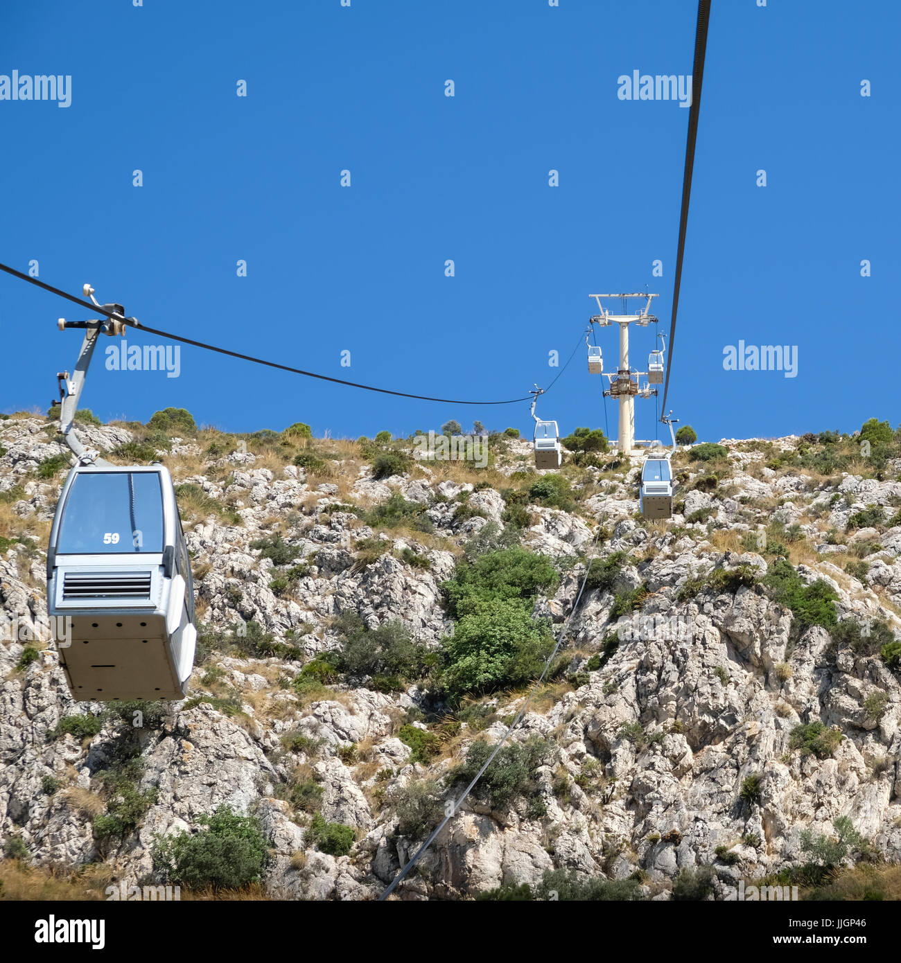 BENALMADENA, ANDALUCIA/SPAIN - JULY 7 : Cable Car to Mount Calamorro ...