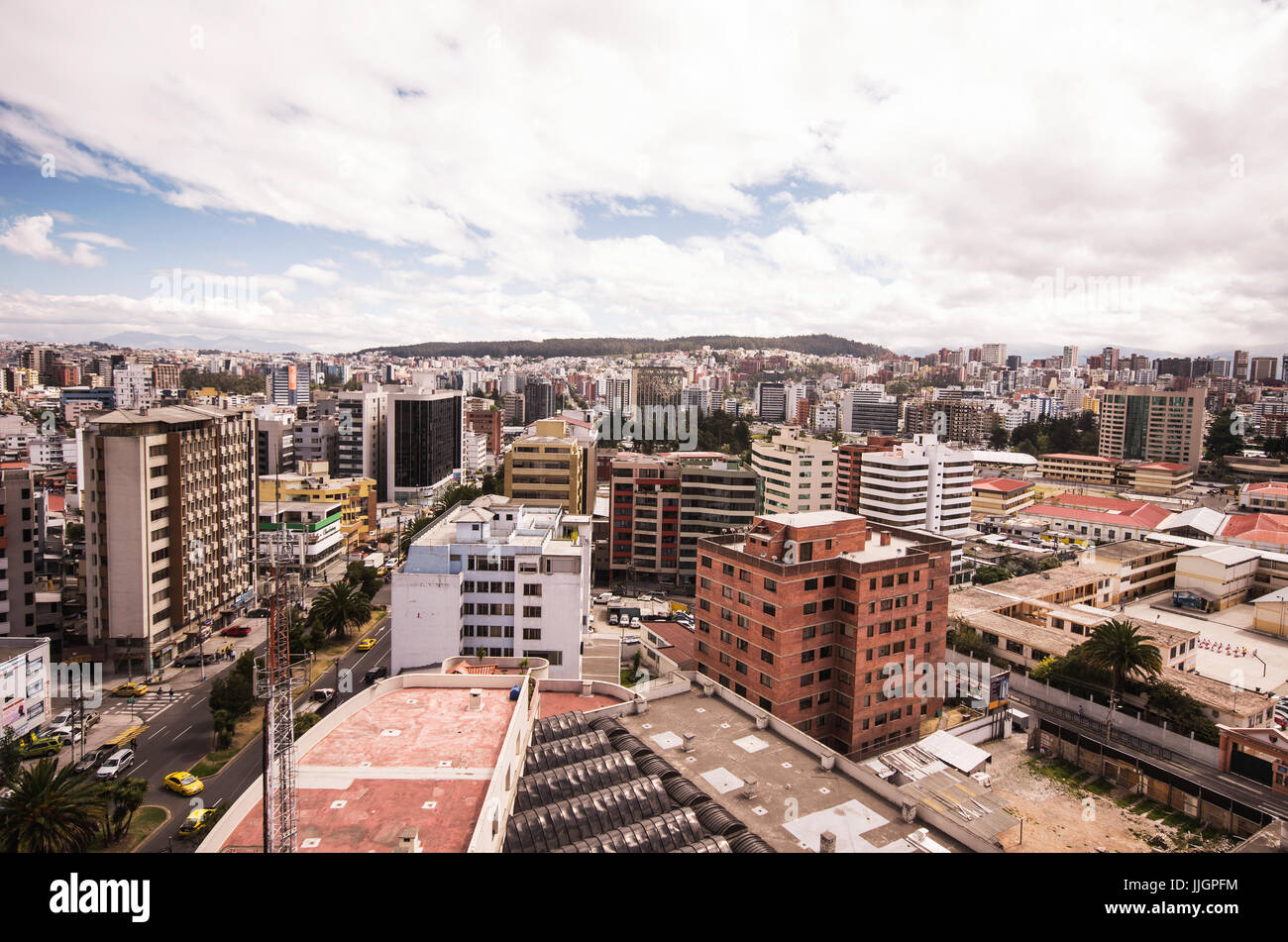 Beautiful view from modern part of Quito mixing new architecture with ...