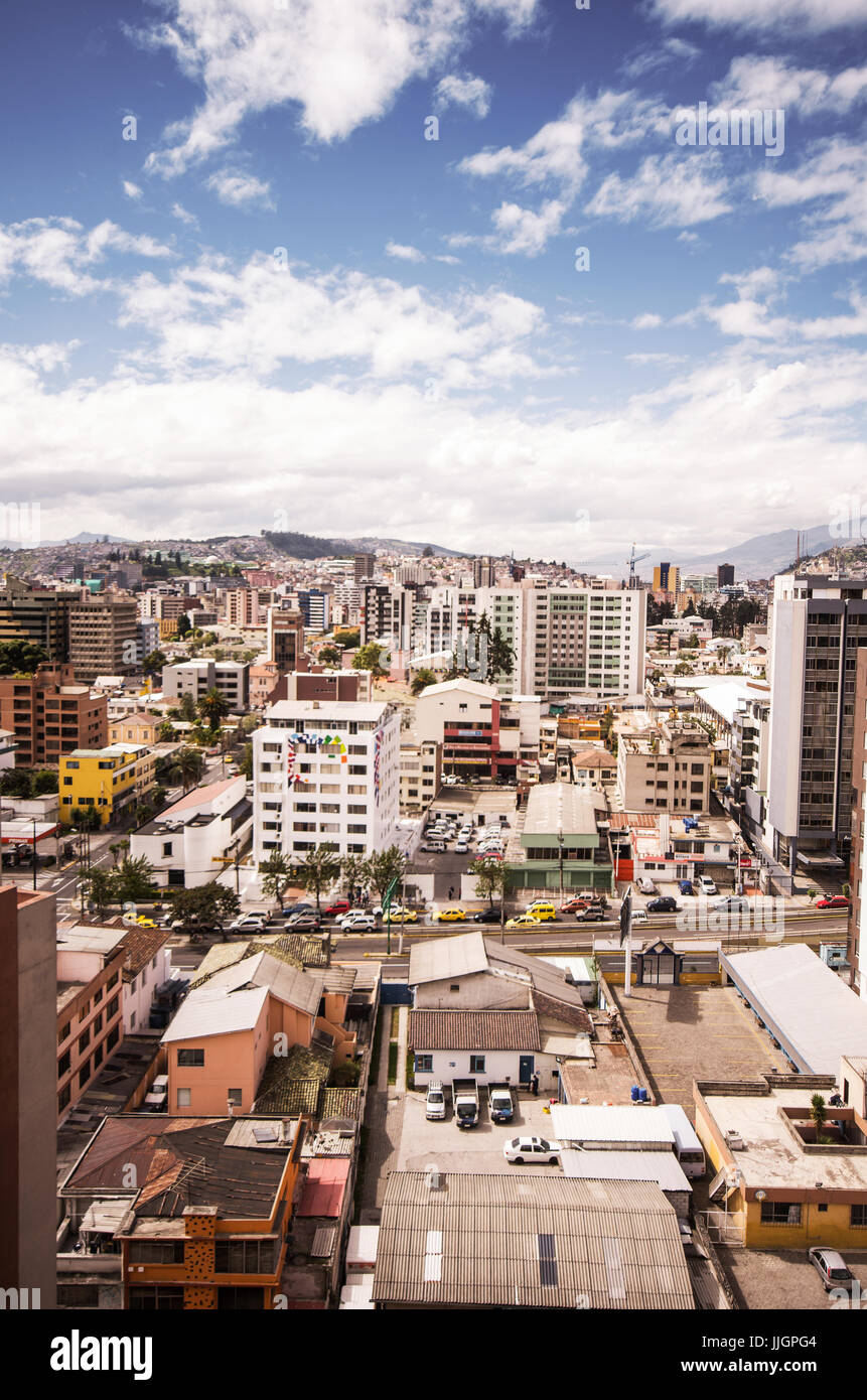 Beautiful view from modern part of Quito mixing new architecture with ...
