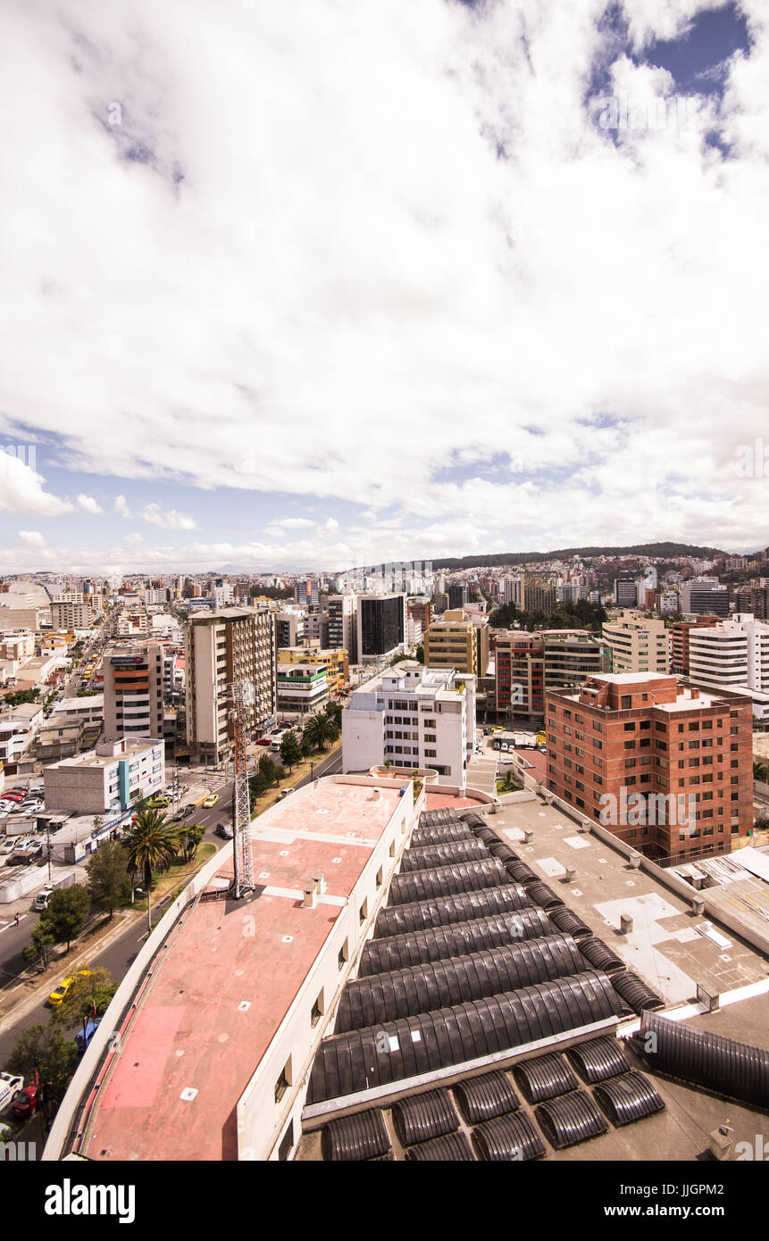 Beautiful view from modern part of Quito mixing new architecture with ...