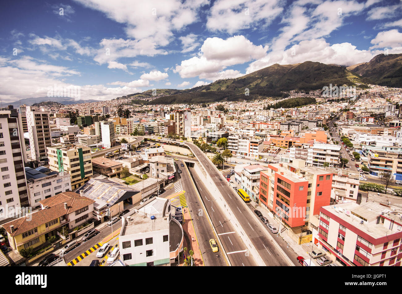 Beautiful view from modern part of Quito mixing new architecture with ...