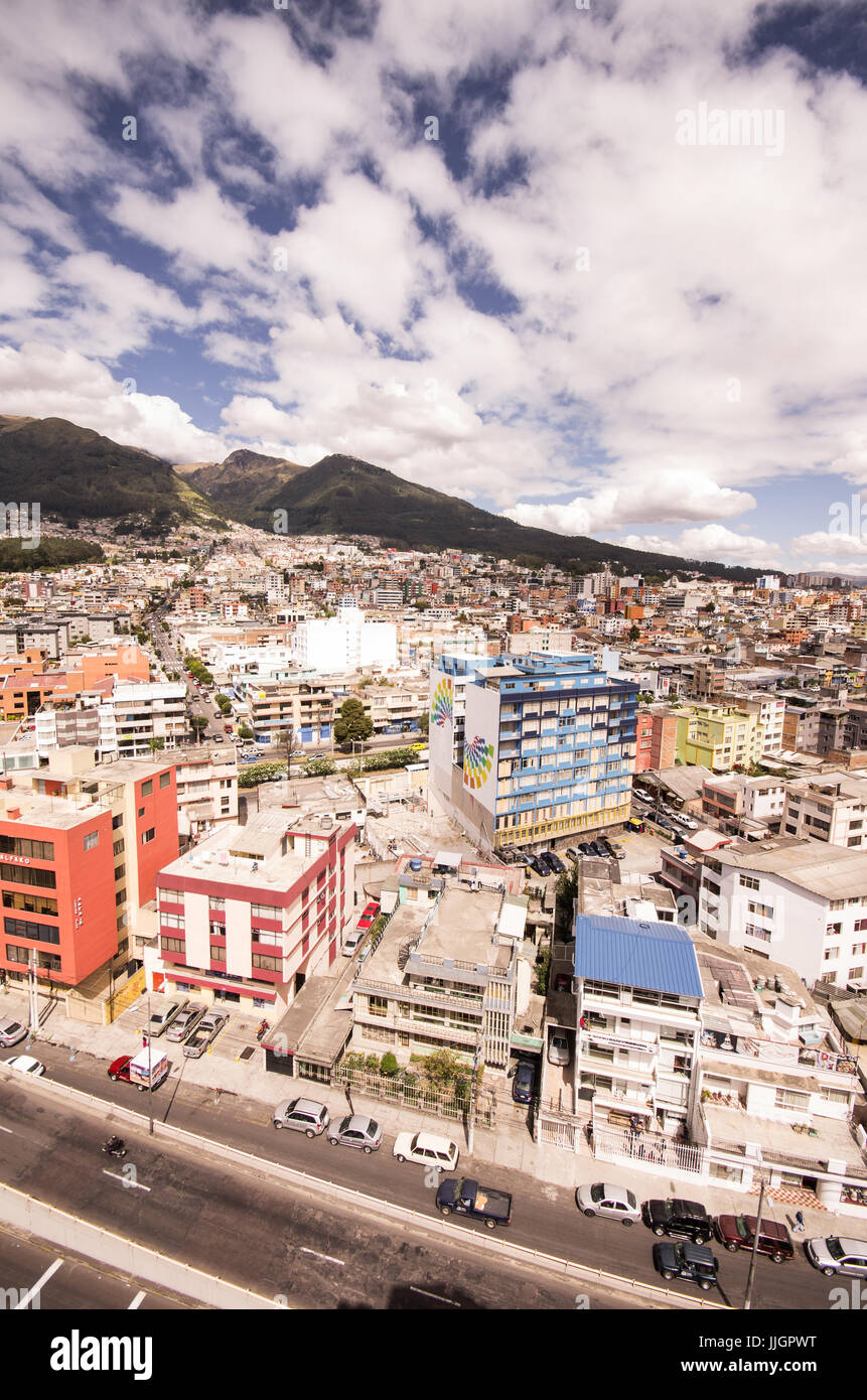 Beautiful view from modern part of Quito mixing new architecture with ...