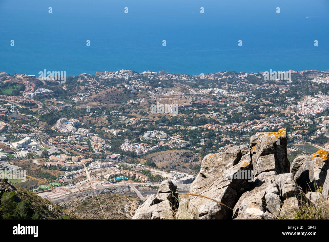 BENALMADENA, ANDALUCIA/SPAIN - JULY 7 : View from Mount Calamorro near ...